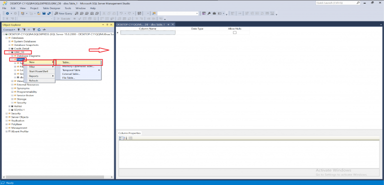 Tạo bảng trong SQL Server dễ và nhanh P1 - Học viện GNV