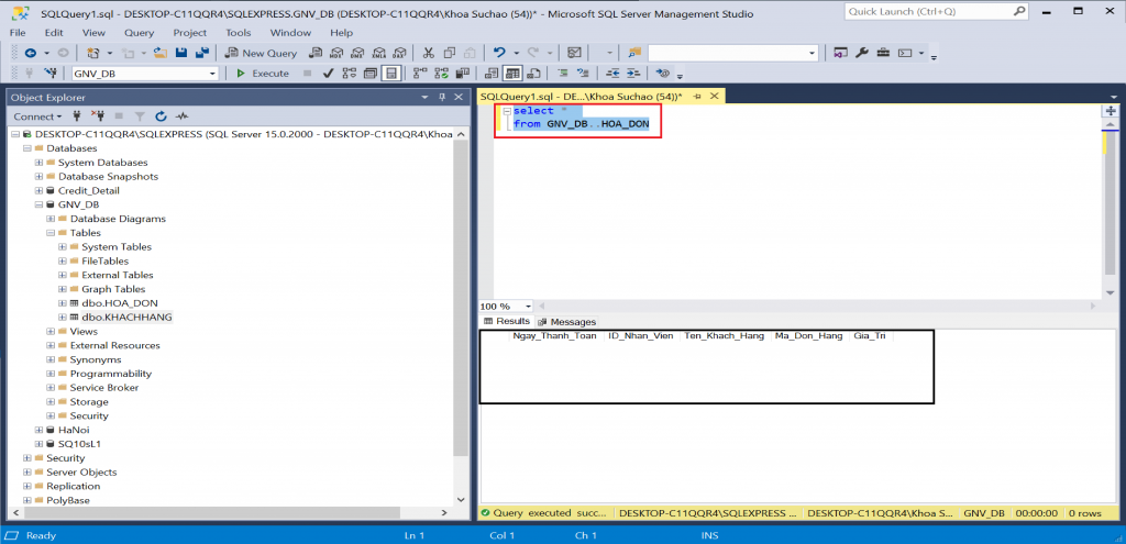 Tạo bảng trong SQL Server dễ và nhanh P1 - Học viện GNV