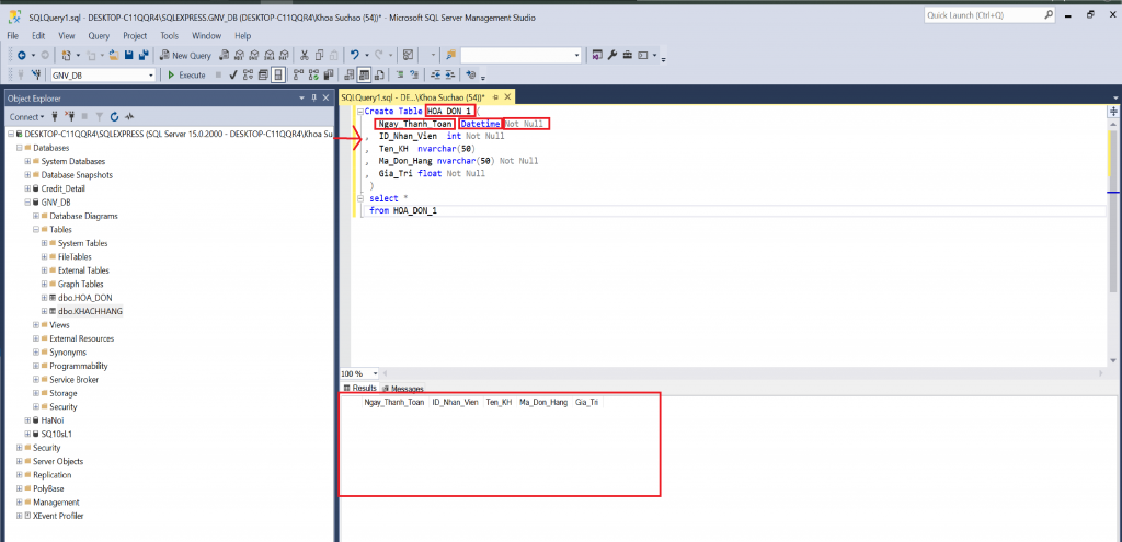 Tạo bảng trong SQL Server dễ và nhanh P1 - Học viện GNV